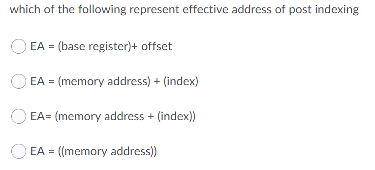 Solved which of the following represent effective address of | Chegg.com