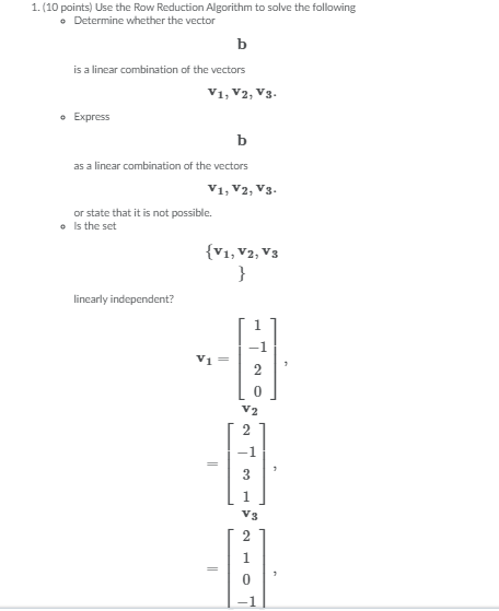 Solved Work the following problems and submit your | Chegg.com