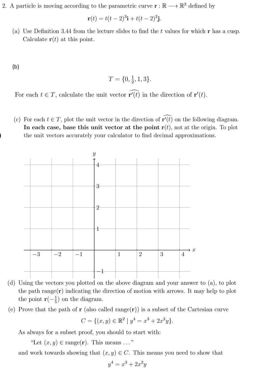Solved 2. A particle is moving according to the parametric | Chegg.com