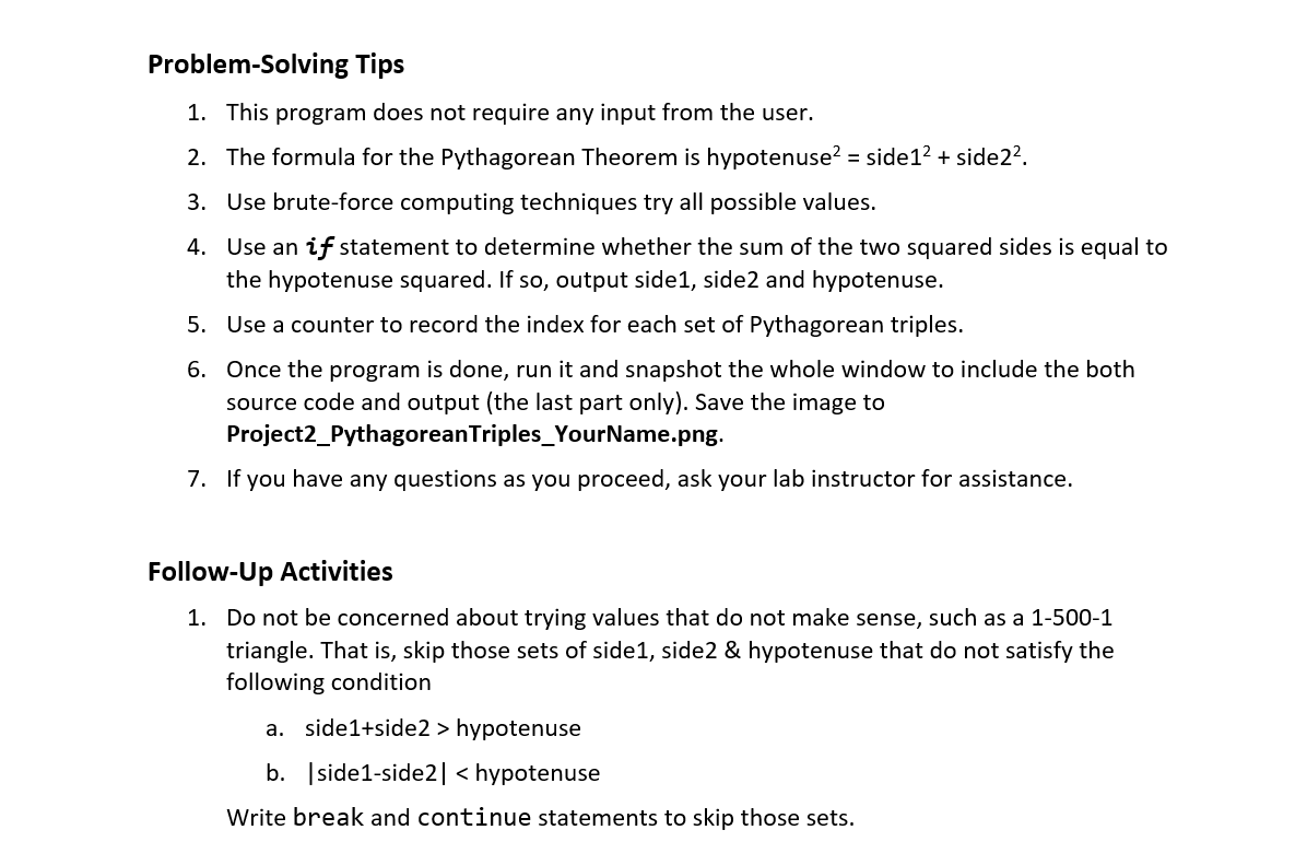 Solved A right triangle can have sides whose lengths are all | Chegg.com