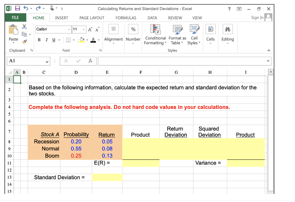 Solved XD Calculating Returns and Standard Deviations - | Chegg.com