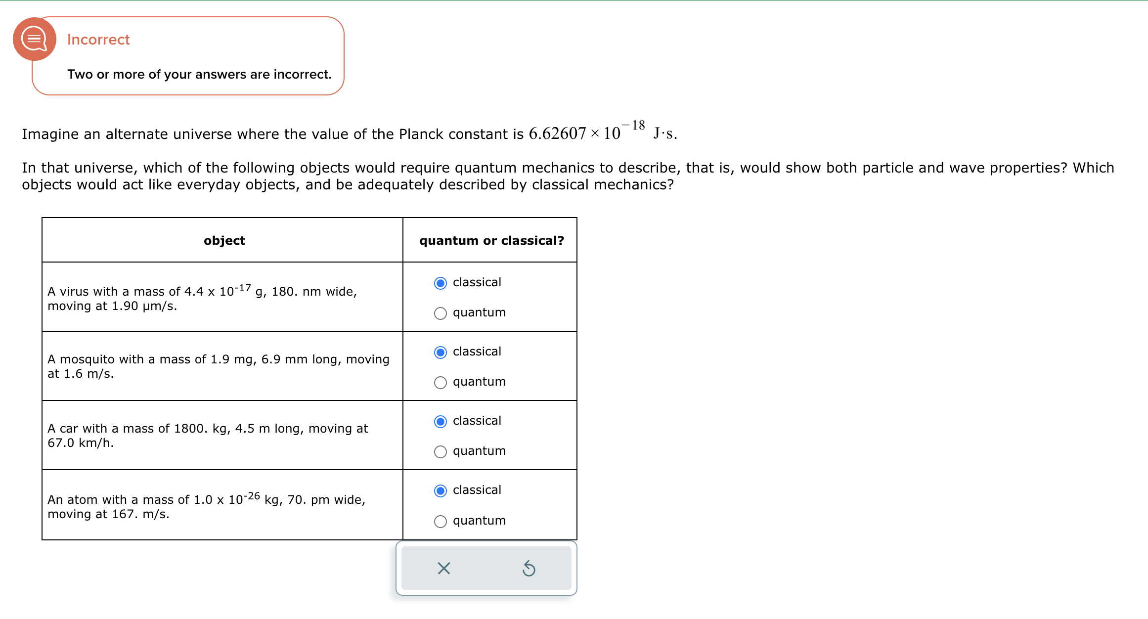 Solved Imagine an alternate universe where the value of the | Chegg.com