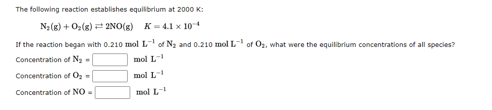 Solved The following reaction establishes equilibrium at | Chegg.com