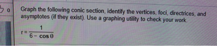Solved Graph the following conic section, identify the | Chegg.com