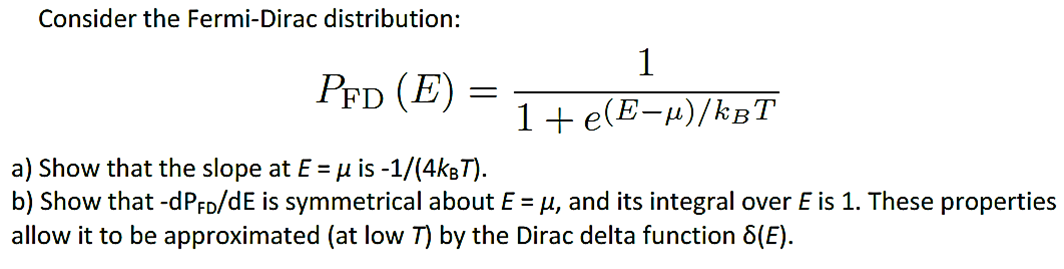 Solved According to the Fermi-Dirac distribution, show | Chegg.com