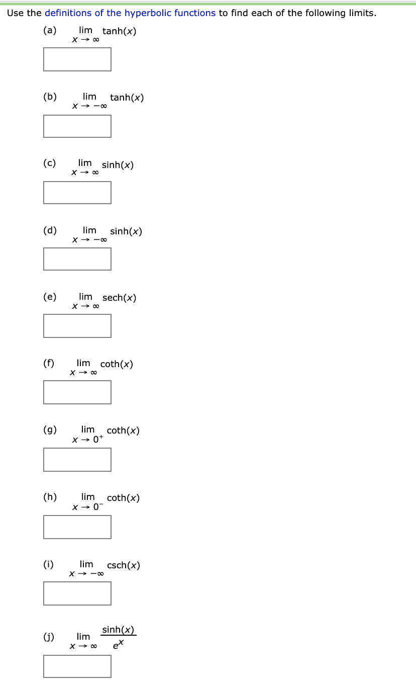 Solved Use the definitions of the hyperbolic functions to | Chegg.com