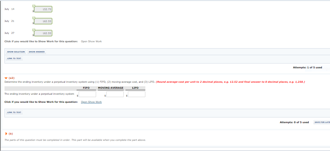 Solved Problem 6-09A a1-a2, b (Part Level Submission) | Chegg.com