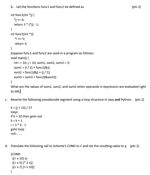 Solved b. Let the functions func1 and func2 be defined as | Chegg.com