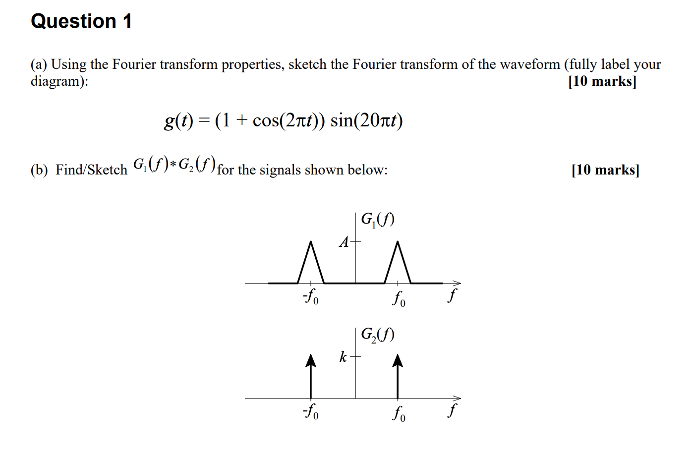 Solved Question 1 (a) Using the Fourier transform | Chegg.com
