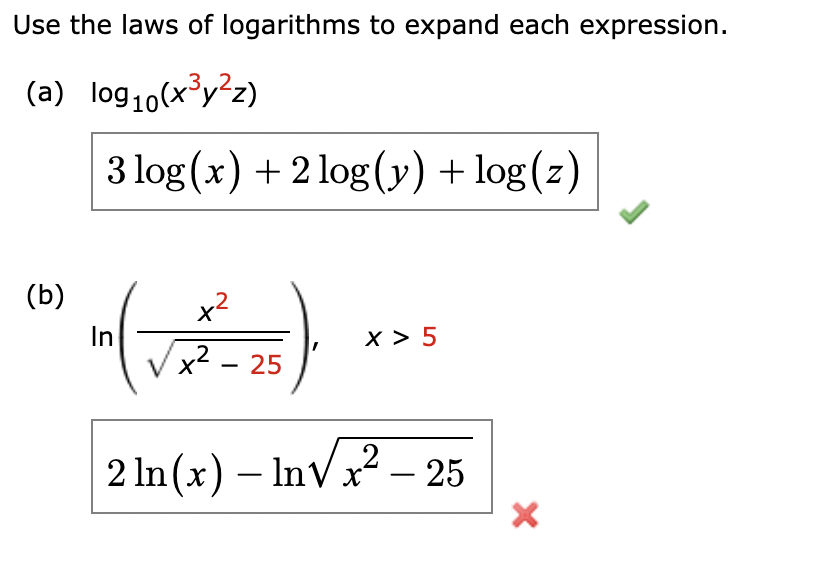 Solved Use the laws of logarithms to expand each expression. | Chegg.com