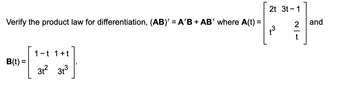 Solved Verify the product law for differentiation, | Chegg.com