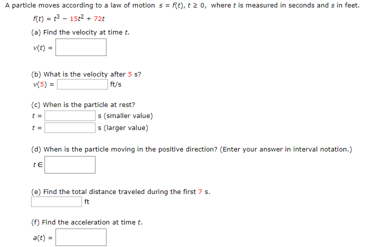 Solved A particle moves according to a law of motion s = | Chegg.com