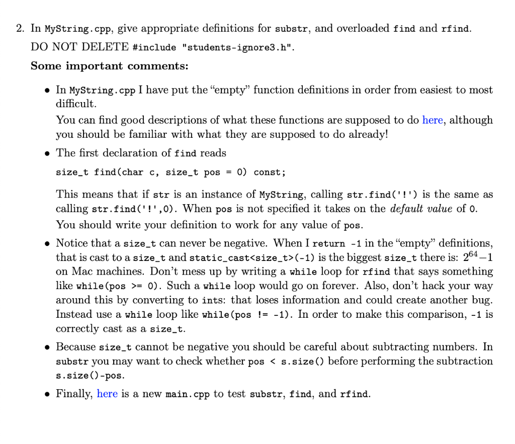 Solved Can anyone help on this? THIS IS MyString.hpp #ifndef | Chegg.com