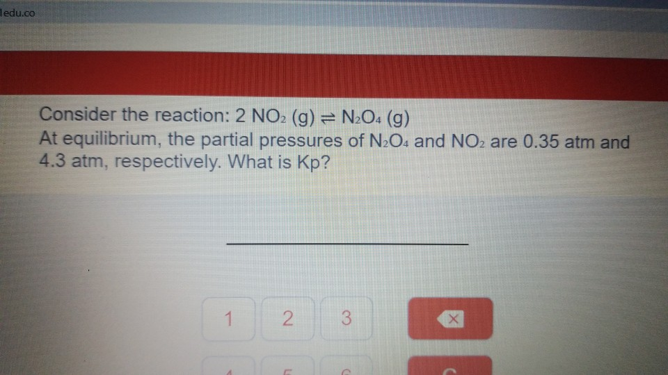Solved ledu.co Consider the reaction: 2 NO2 (g) N204 (g) At | Chegg.com