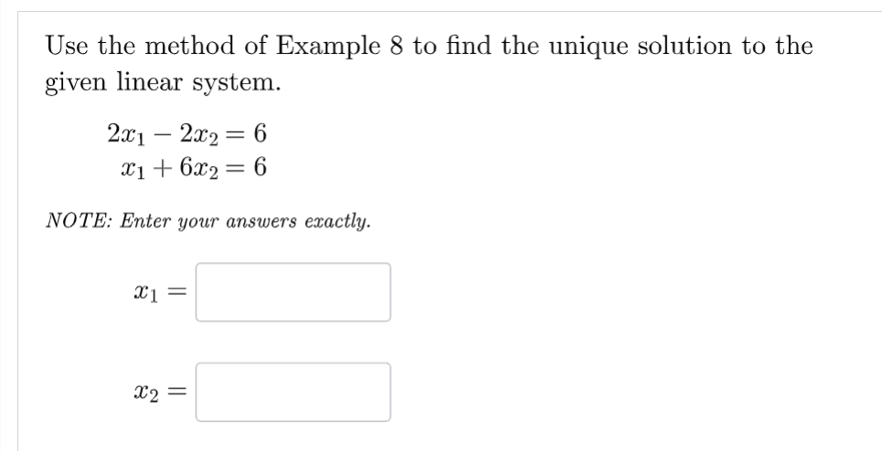 Solved Use the method of Example 8 ﻿to find the unique | Chegg.com