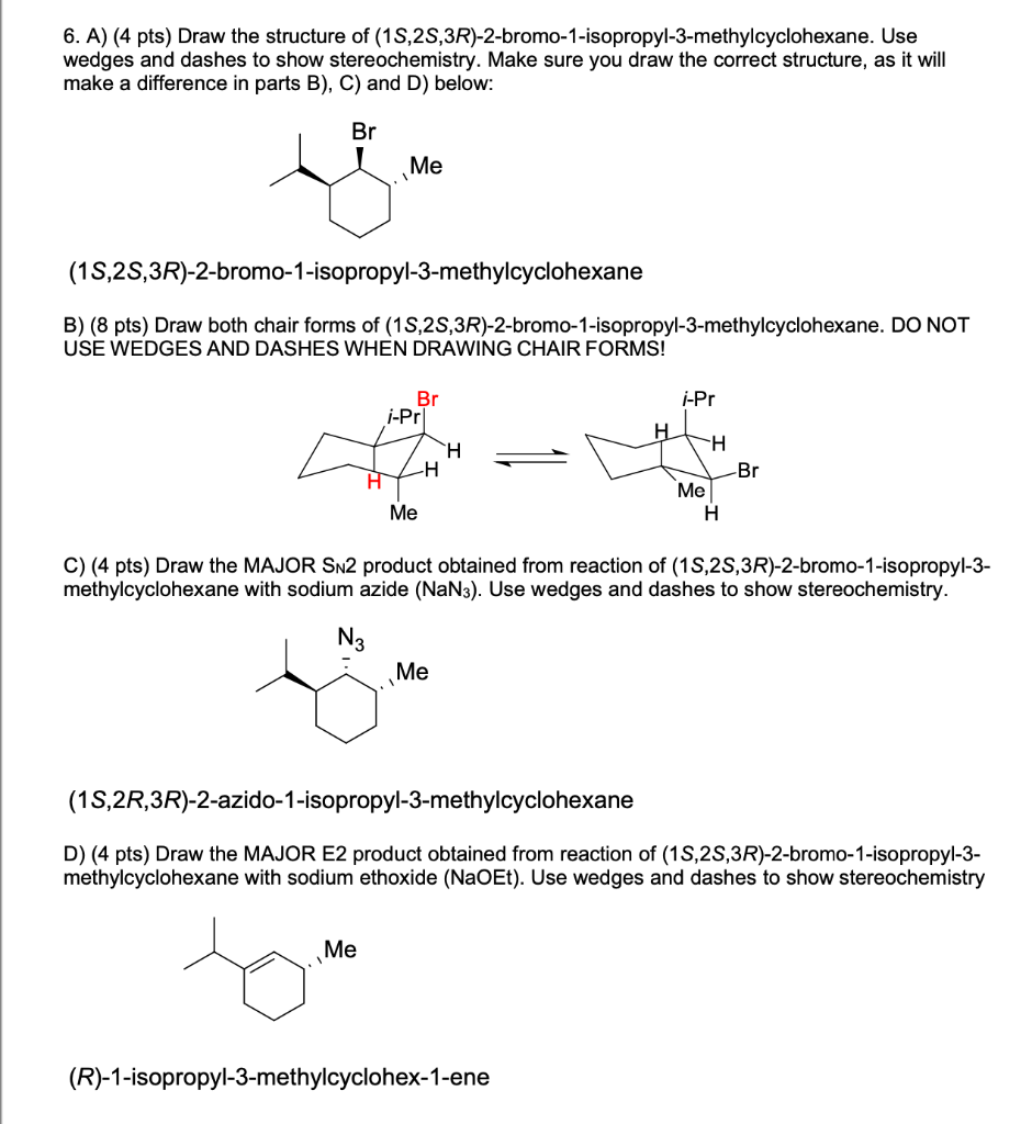 Solved 6. A) (4 pts) Draw the structure of | Chegg.com
