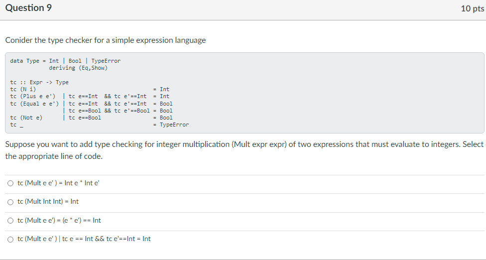 Solved Question 6 Complete the semantics code for a Boolean | Chegg.com