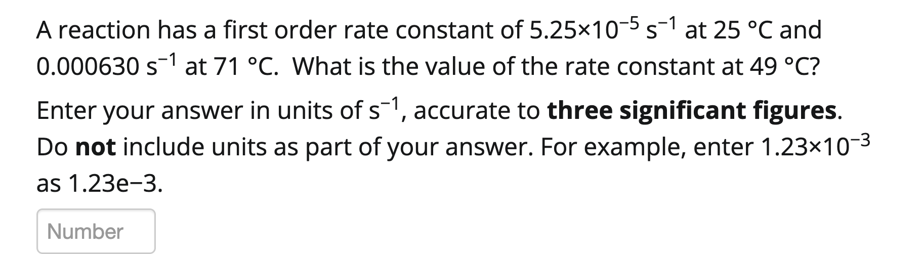 Solved A reaction has a first order rate constant of | Chegg.com