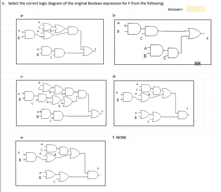 Solved 3- Given the Boolean function: F(A,B,C) = [A`BC+A | Chegg.com