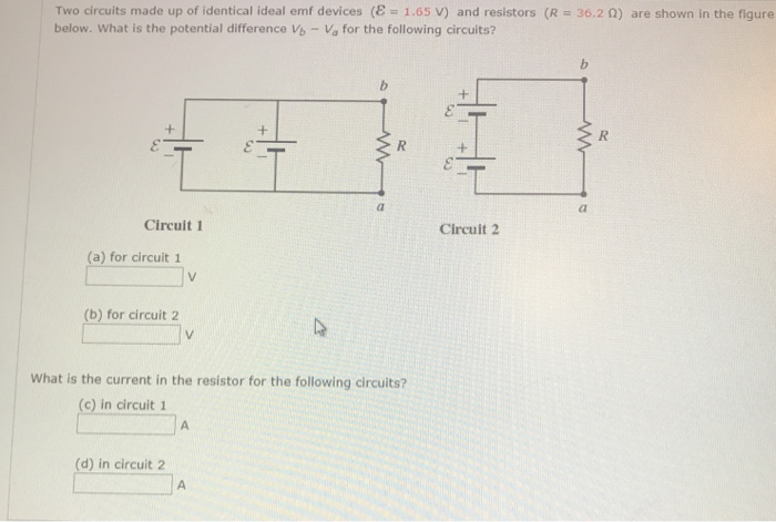 Solved Two circuits made up of identical ideal emf devices | Chegg.com