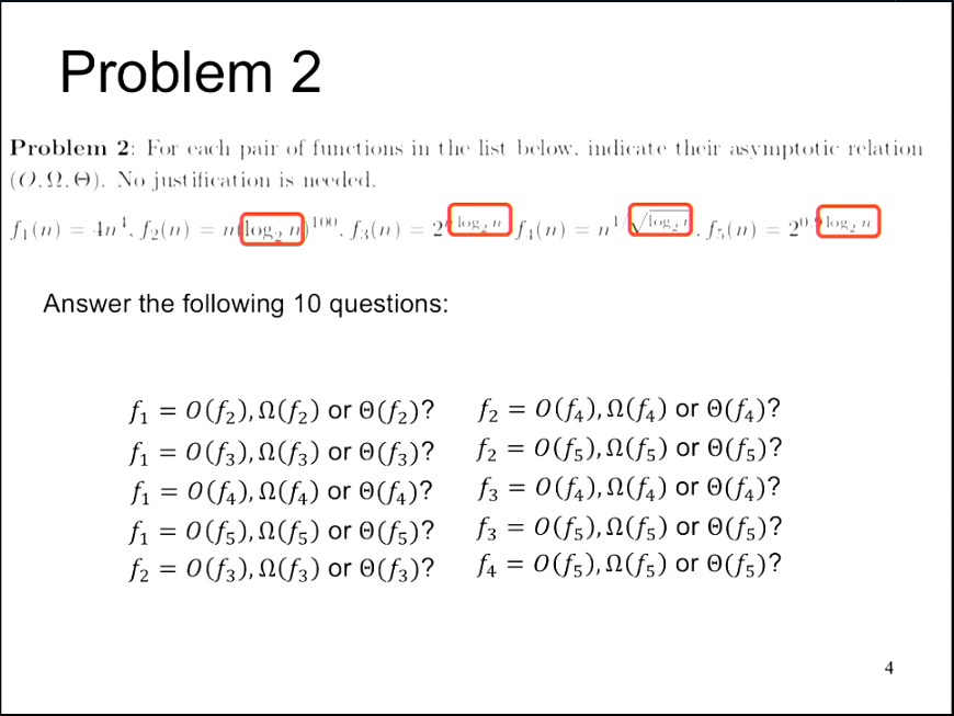 Solved Problem 2 Problem 2: For each pair of functions in | Chegg.com