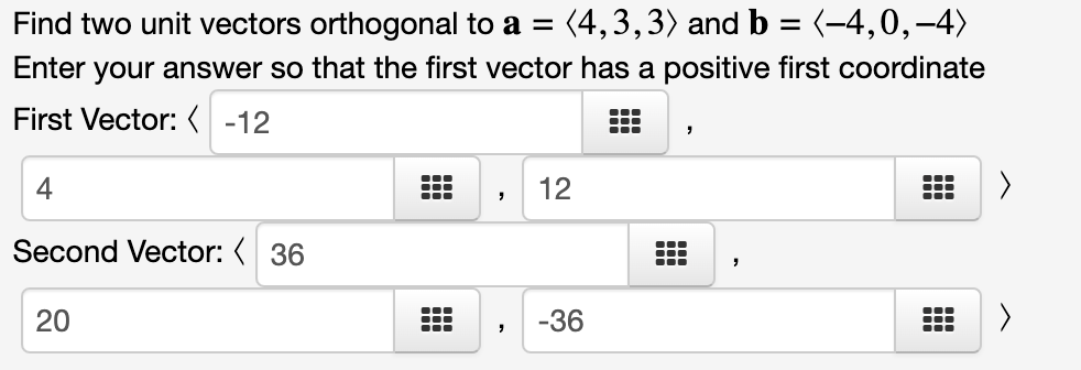 Solved Find two unit vectors orthogonal to a= 4,3,3 and | Chegg.com