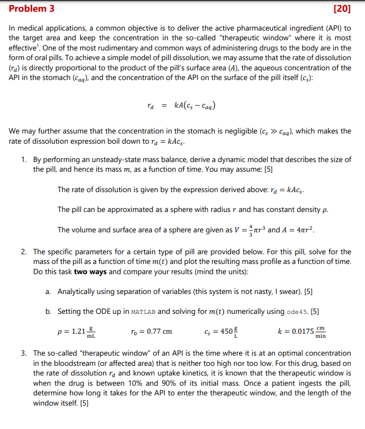 Solved Problem 3In medical applications, a common objective | Chegg.com