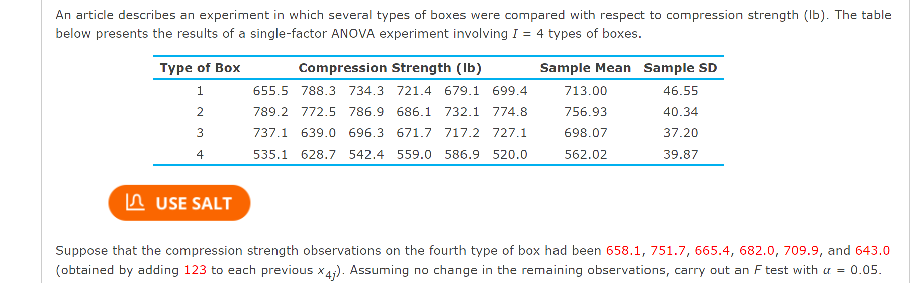 Solved An article describes an experiment in which several | Chegg.com