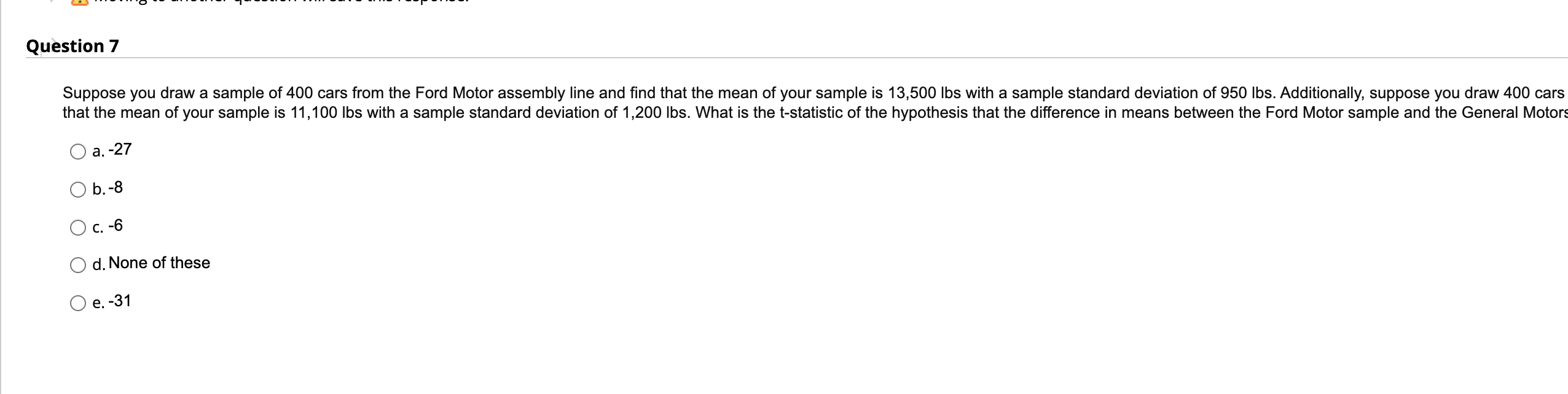 Solved a. -27 b. -8 c. -6 d. None of these e. -31 | Chegg.com