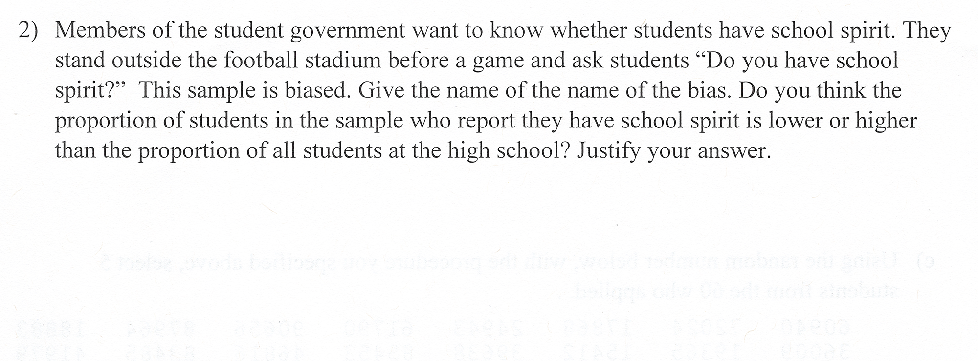 Solved 2) Members of the student government want to know | Chegg.com