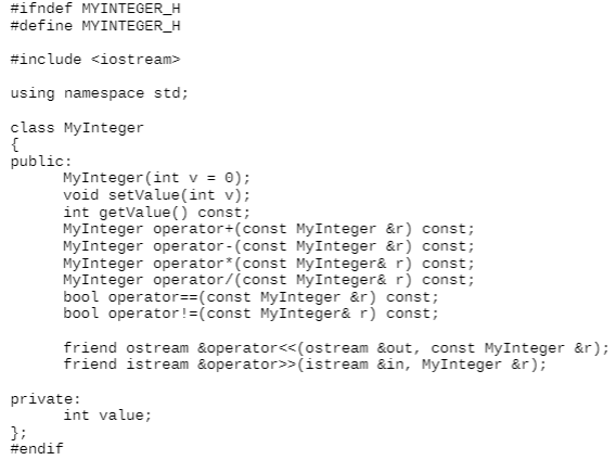 Solved You will work with MyInteger class (like an int, but | Chegg.com
