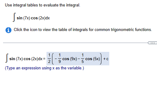 Solved Use integral tables to evaluate the integral. | Chegg.com