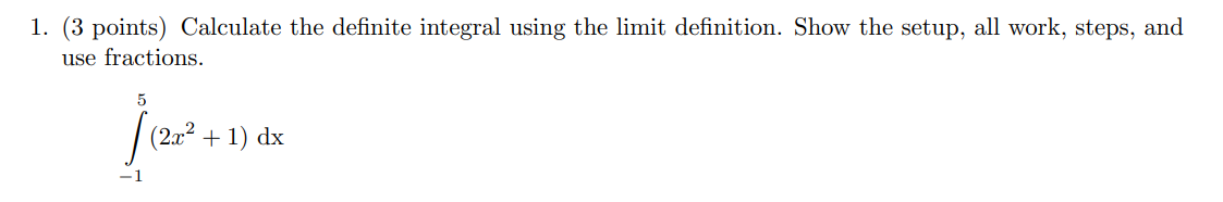 Solved 1. (3 points) Calculate the definite integral using | Chegg.com