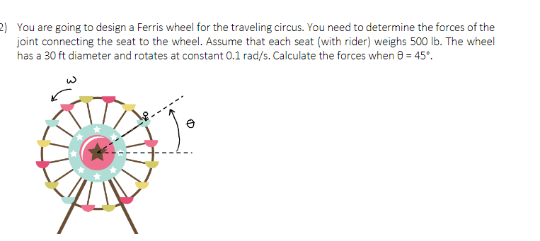 Solved You are going to design a Ferris wheel for the | Chegg.com