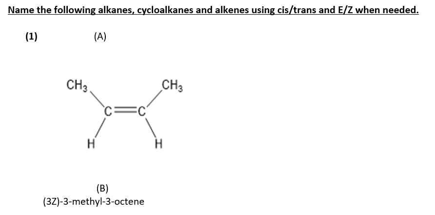 Solved Name the following alkanes, cycloalkanes and alkenes | Chegg.com