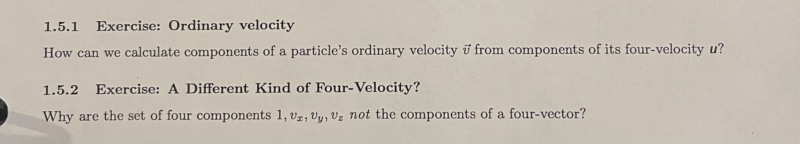 Solved 1.5.1 Exercise: Ordinary velocity How can we | Chegg.com