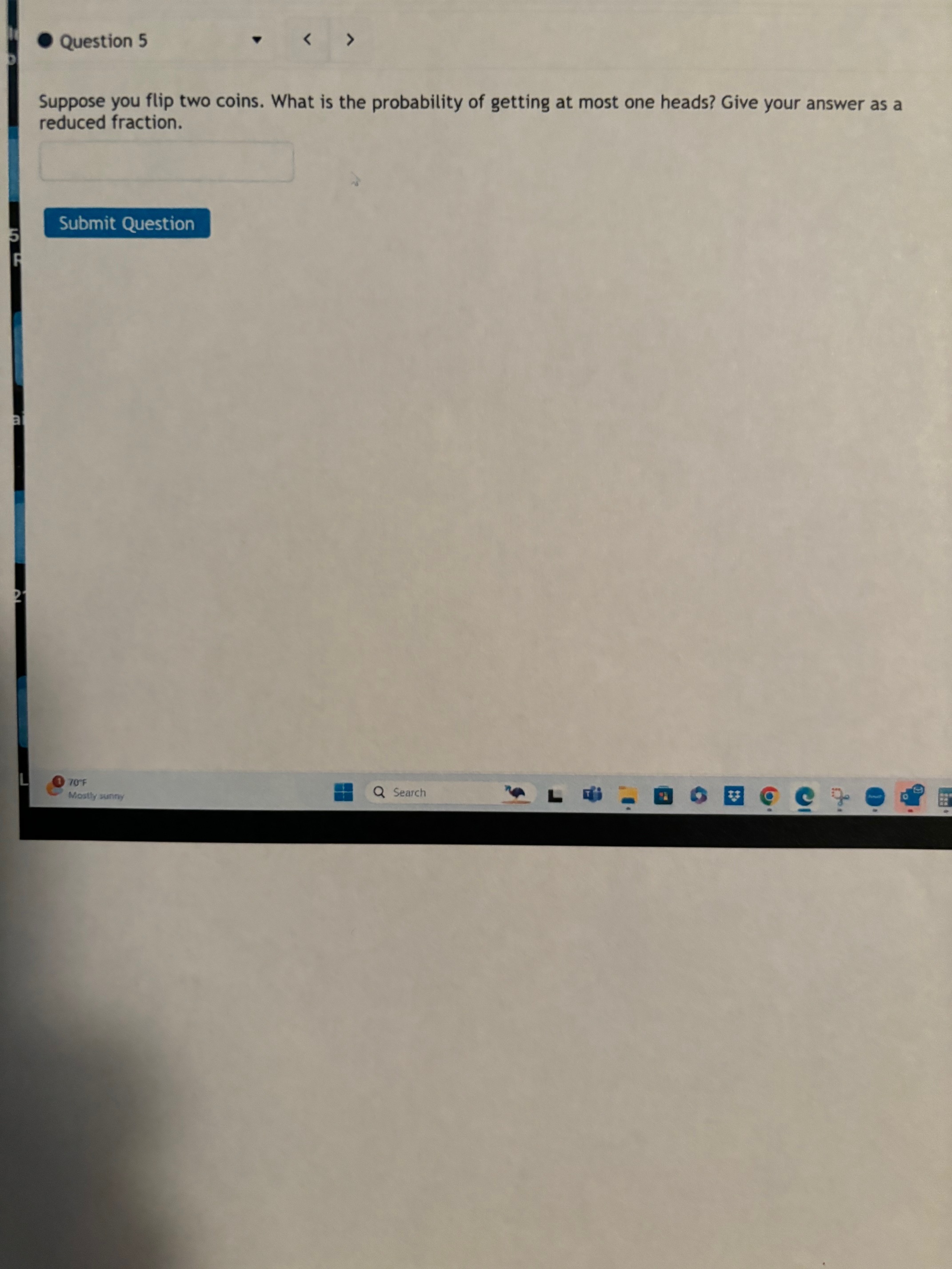 Solved Question 5Suppose you flip two coins. What is the | Chegg.com