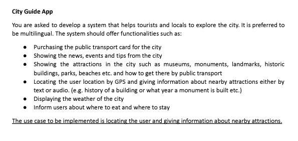 Solved Develop mobile application in java | Chegg.com