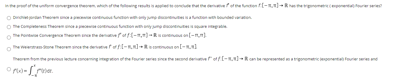 Solved In the proof of the uniform convergence theorem, | Chegg.com
