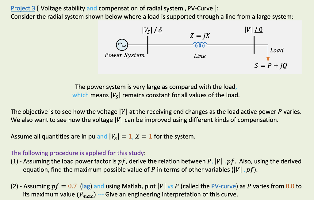 Solved Project 3 [ Voltage stability and compensation of | Chegg.com