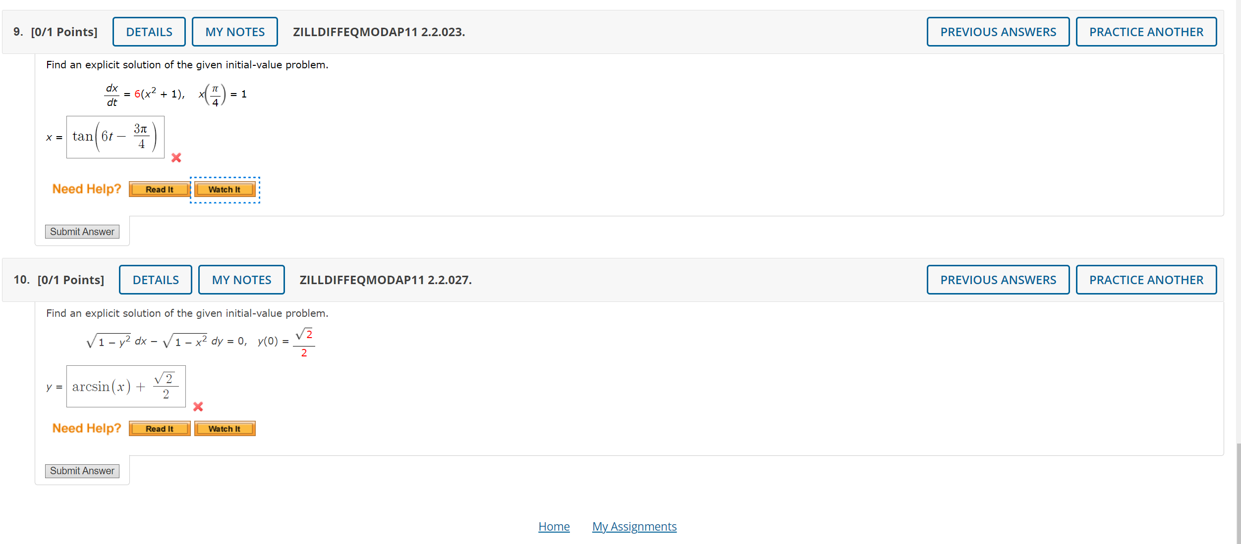 Solved [0/1 ﻿Points]ZILLDIFFEQMODAP11 2.2.023.Find an | Chegg.com