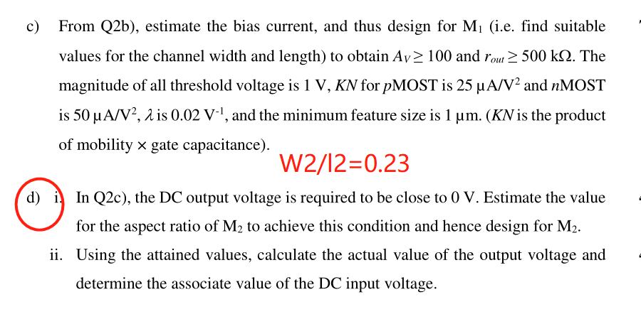 rigure Uc) From Q2b), estimate the bias current, and | Chegg.com