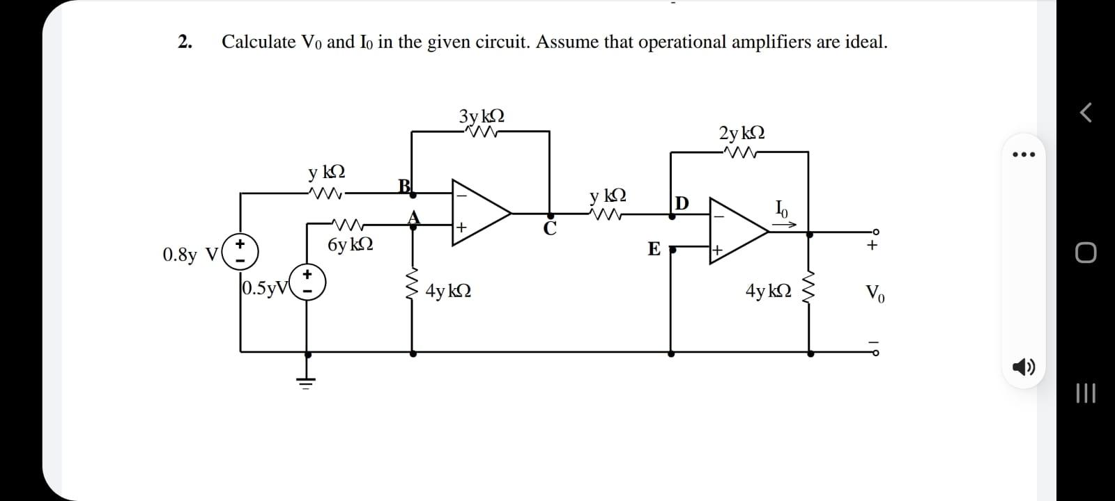 Solved 2. Calculate Vo and Io in the given circuit. Assume | Chegg.com