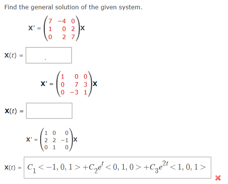 Solved Find the general solution of the given system. | Chegg.com