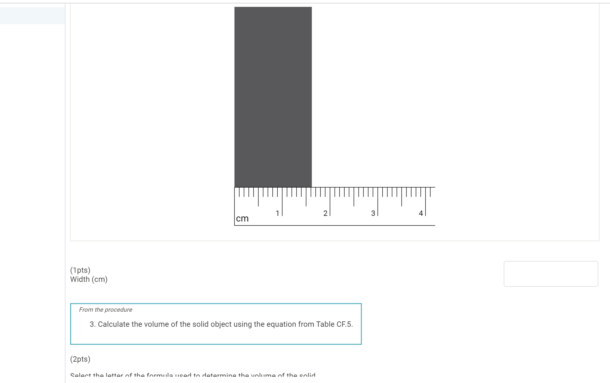 Solved From the procedure 1. Record the shape of the solid | Chegg.com