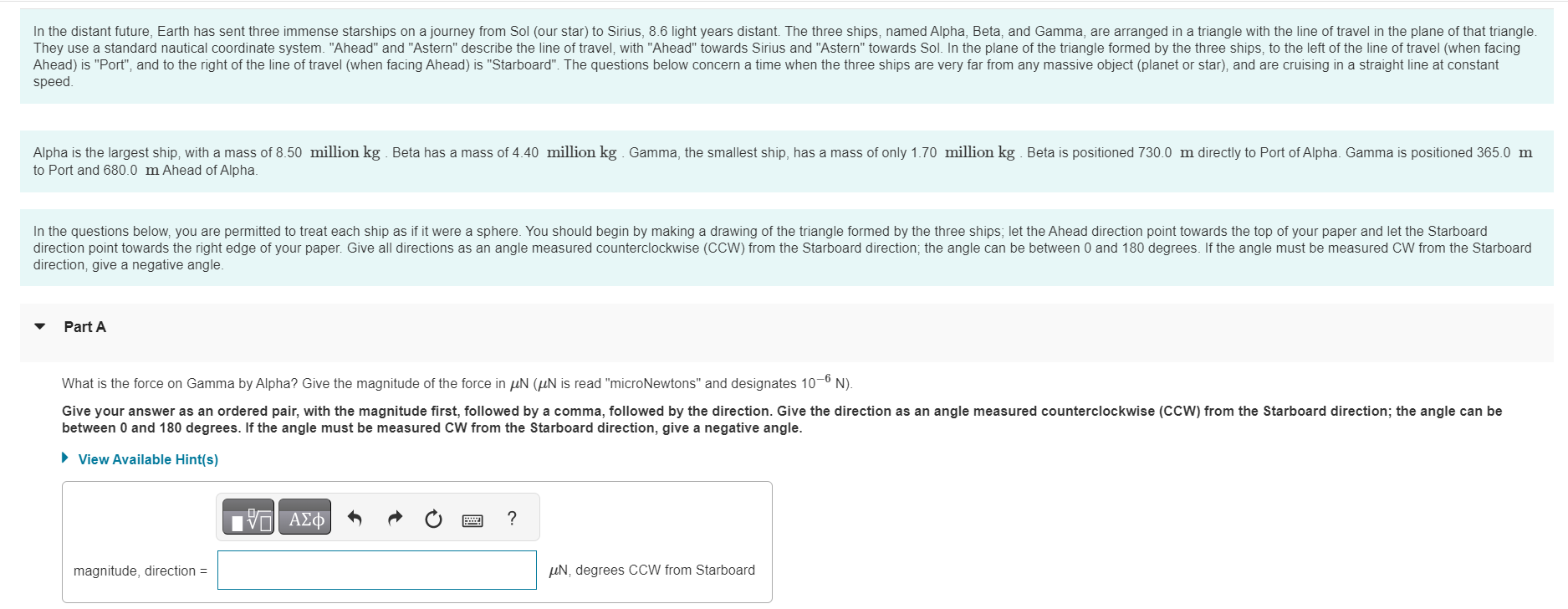 speed. to Port and 680.0 m Ahead of Alpha direction, | Chegg.com