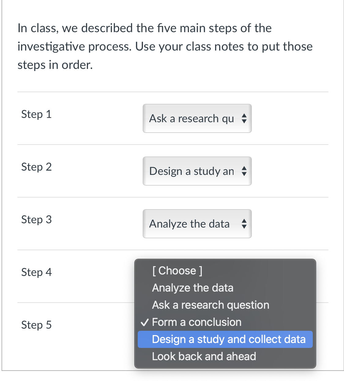 Solved In class, we described the five main steps of the | Chegg.com
