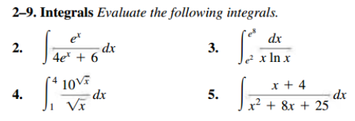 Solved 2–9. Integrals Evaluate the following integrals. 2. | Chegg.com