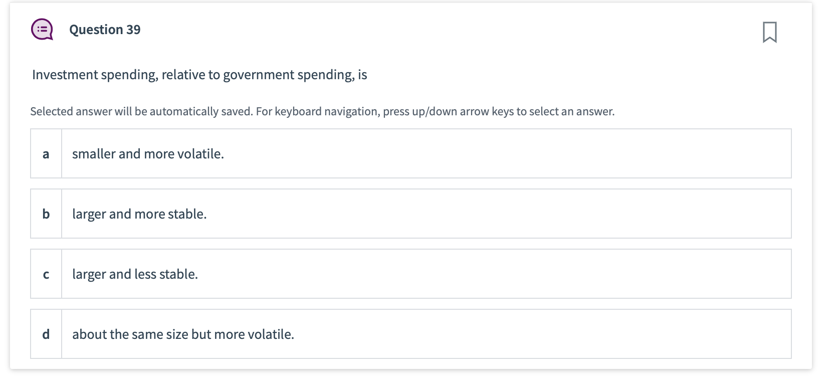 Solved Investment spending, relative to government spending, | Chegg.com
