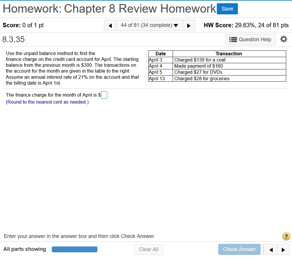 Solved Homework Chapter 8 Review Homework Save Score 0 Of